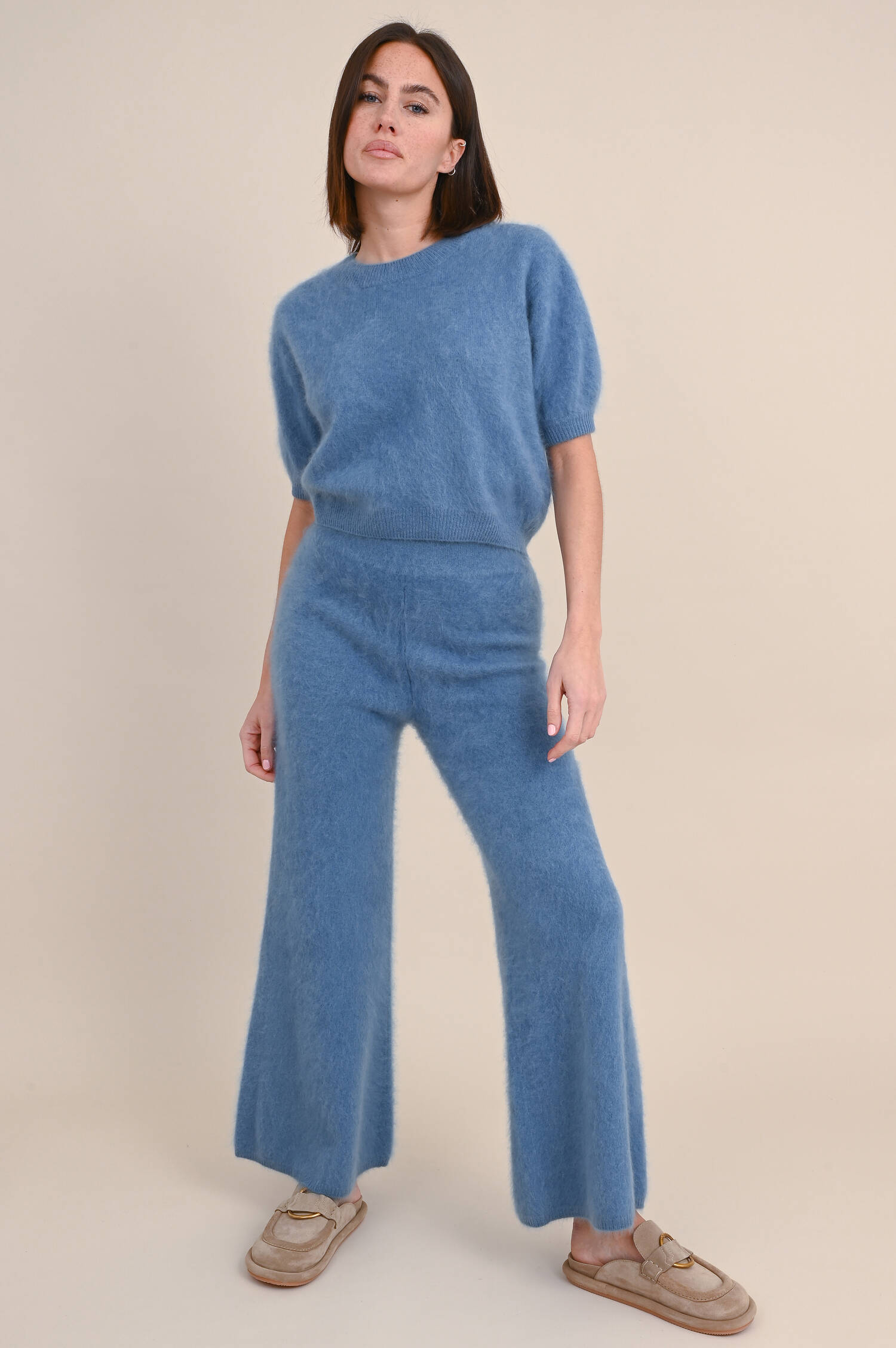 Brushed Cashmere Hose ELLERY in Mittelblau