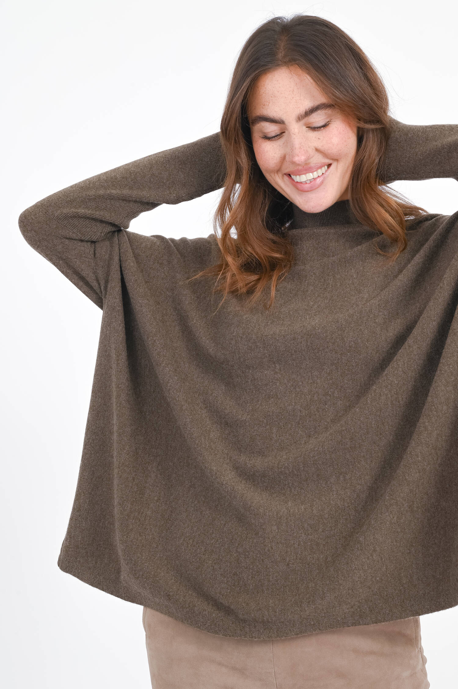 Pullover aus Woll-Cashmere-Mix in Cacao